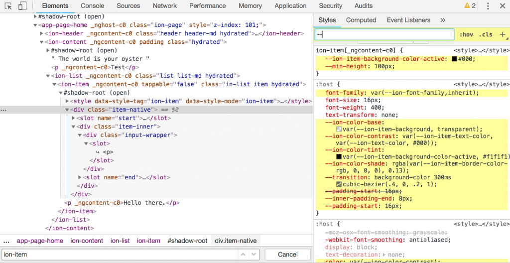 Shadow DOM Usage in Ionic Web Components | Josh Morony